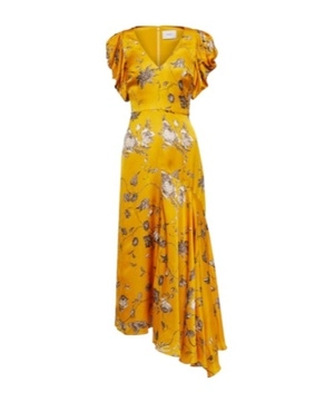Erdem Floral Satin Midi Dress - Brown