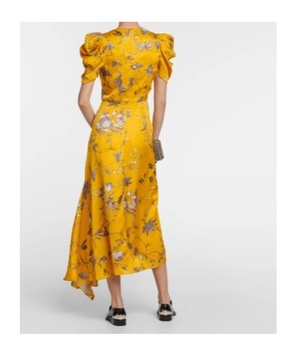 Erdem Floral Satin Midi Dress