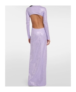 AREA Crystal-embellished Cutout Jersey Gown