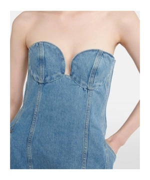 Magda Butrym Denim Bustier Midi Dress