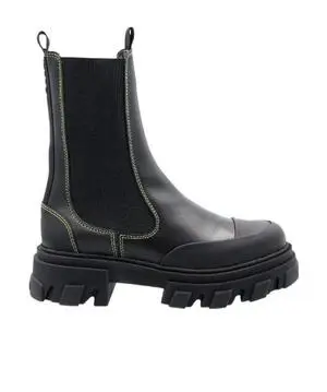 GANNI Round-headed Short Boots - Black