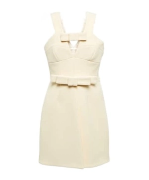 JIL SANDER Bow-detail Wool-blend Minidress - White