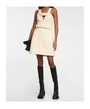 JIL SANDER Bow-detail Wool-blend Minidress