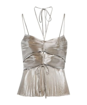 Altuzarra Justin Halterneck Lamé Top - Gray