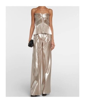 Altuzarra Justin Halterneck Lamé Peplum Top