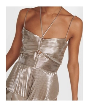 Altuzarra Justin Halterneck Lamé Peplum Top