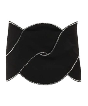 AREA Latticed Embellished Wool Miniskirt - Black