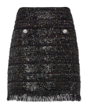 Giambattista Valli Sequined Tweed Miniskirt - Black