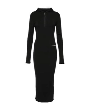 JIL SANDER Wool-blend Midi Dress - Black