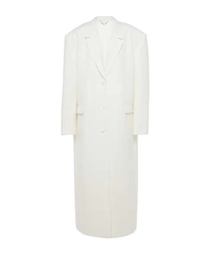 Magda Butrym Single-breasted Wool Coat - White