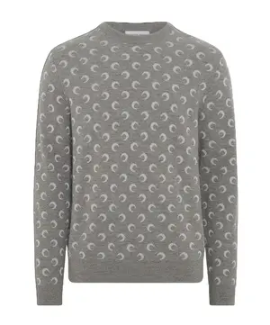 MARINE SERRE Moon Jacquard Knit Crewneck Sweater