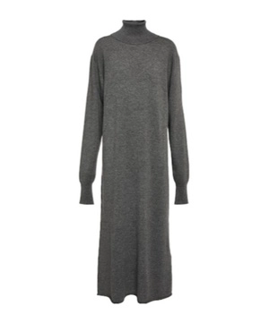 JIL SANDER Cashmere Turtleneck Midi Dress - Black
