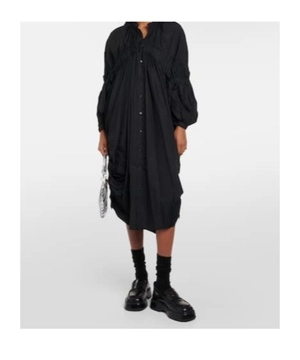 Comme Des Garçons Draped Cotton Midi Dress