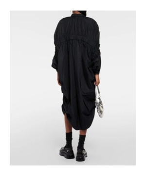 Comme Des Garçons Draped Cotton Midi Dress