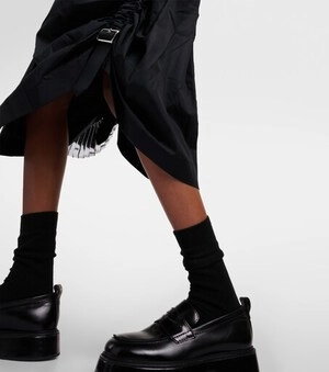 Comme Des Garçons Draped Cotton Midi Dress
