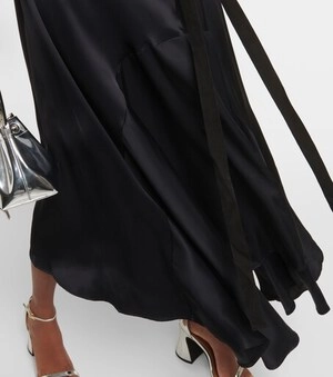 Plan C Asymmetric Pleated Midi Dress
