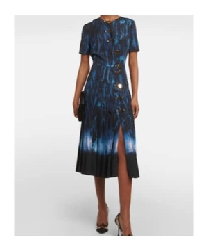 Altuzarra Myrtle Printed Pleated Midi Dress