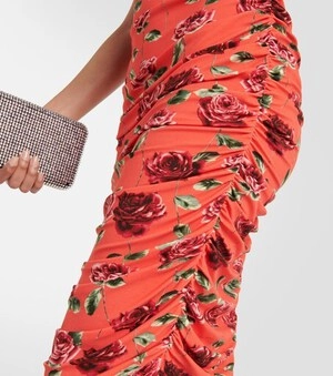 Magda Butrym Floral-appliqué Printed Midi Dress - Red