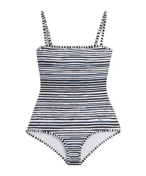 Dior Striped One-piece Swimsuit - White