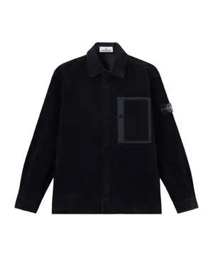 Stone Island Snap-button Shirt Jacket With Chest Pockets - Navyblue
