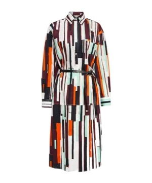 Plan C Printed Shirt Dress - Multicolor