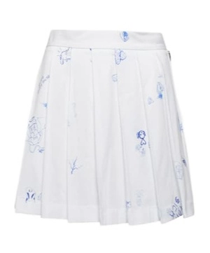 Vetements Printed Pleated Cotton Miniskirt - White