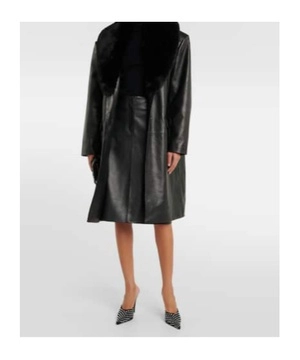 Magda Butrym Leather Midi Skirt