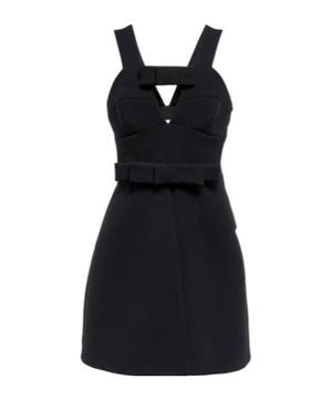 JIL SANDER Wool-blend Crêpe Minidress - Black