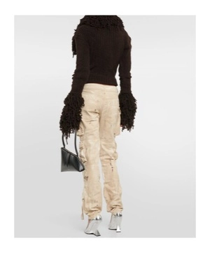 Attico Low-rise Denim Cargo Pants