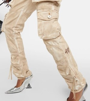 Attico Low-rise Denim Cargo Pants