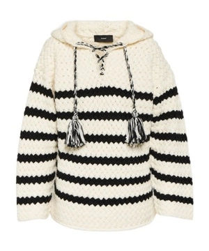 Alanui Striped Knit Hoodie - White