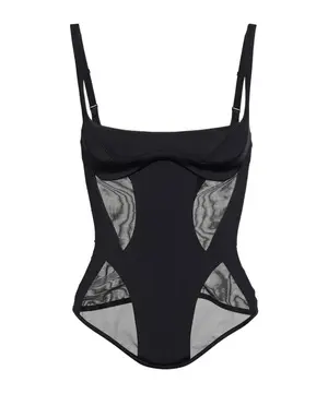 MUGLER Seam Bustle With Square Neckline