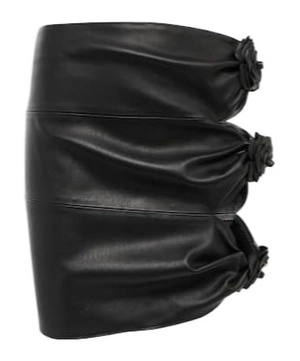 Magda Butrym Leather Cutout Miniskirt - Black