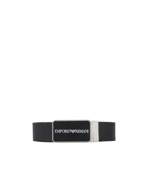 Emporio Armani Logo Buckle Belt - Black
