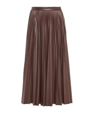 Altuzarra Sif Pleated Faux Leather Maxi Skirt - Brown