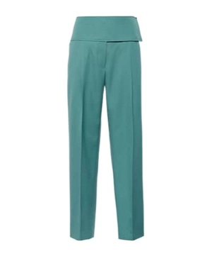 JIL SANDER Pleated Wool Wide-leg Pants - Blue