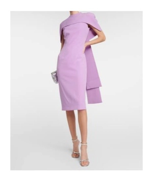 SAFIYAA LONDON Kalika Midi Dress With Cape Effect And Back Drape