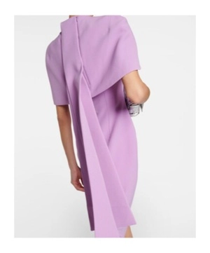 SAFIYAA LONDON Kalika Midi Dress With Cape Effect And Back Drape