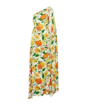 Stella McCartney Caped One-shoulder Cady Gown - Multicolor