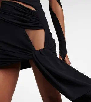 MUGLER Draped Sheer Decorative Dress