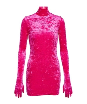 Vetements Velvet Minidress - Pink