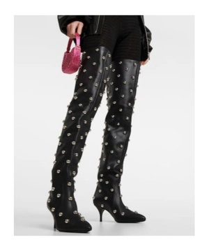Magda Butrym Embellished Leather Over-the-knee Boots