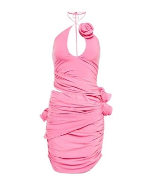 Magda Butrym Rosette Jersey Minidress - Pink