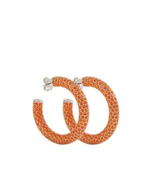 Amina Muaddi Cameron Medium Hoop Earrings - Pink