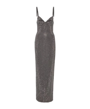 AREA Crystal-embellished Jersey Gown - Black