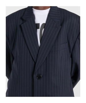 Vetements Oversized Pinstriped Wool Coat
