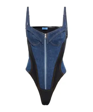 MUGLER Stitch-together Denim Jumpsuit
