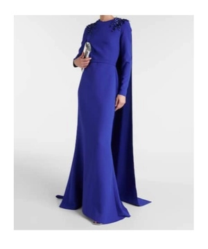SAFIYAA LONDON Ginevra Embellished Caped Gown