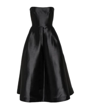 Alex Perry Strapless Faille Midi Dress - Black