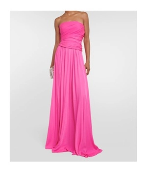 SAFIYAA LONDON Draped Chiffon Cape Gown